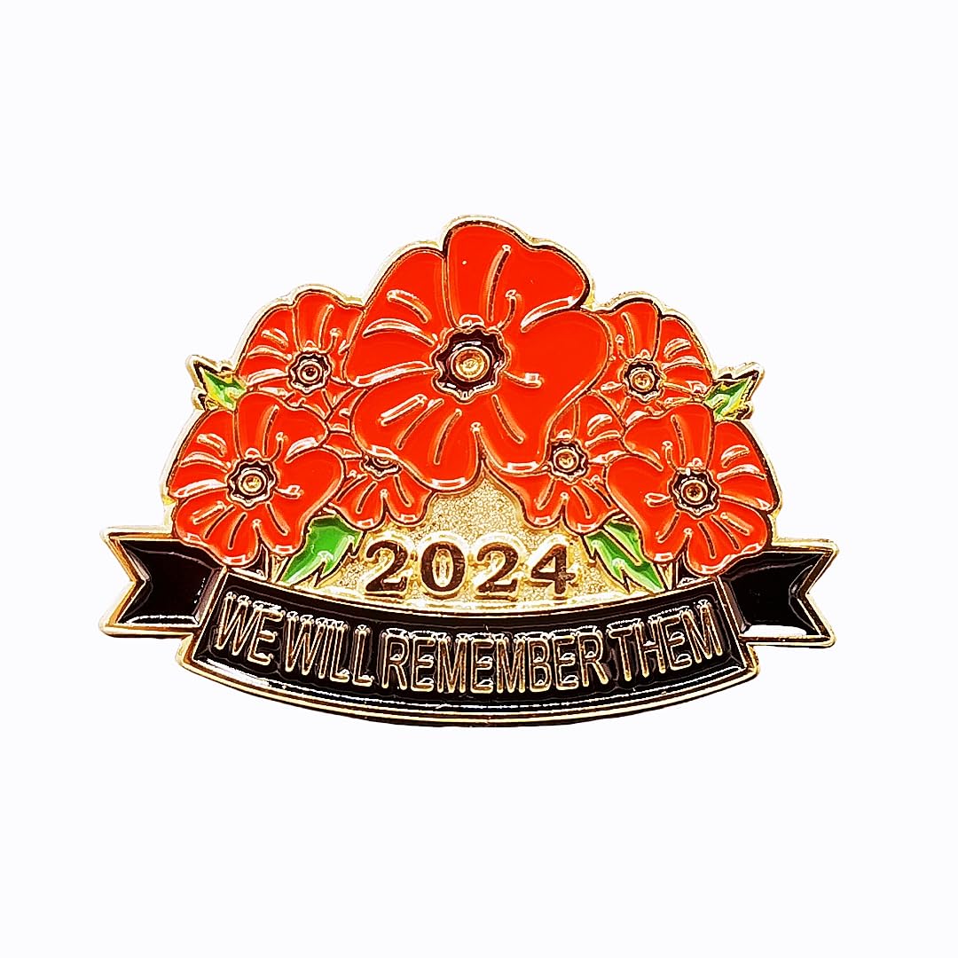 2024 Red Poppy Badges Pins Lest We Forget Remembrance Day Military Army ...