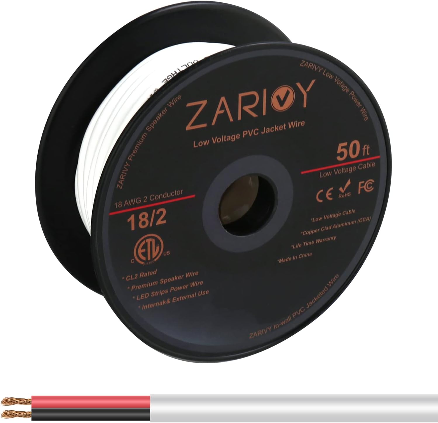 Universal Garage Door Wire 35265B 2 Conductor Bell Wire for Control ...