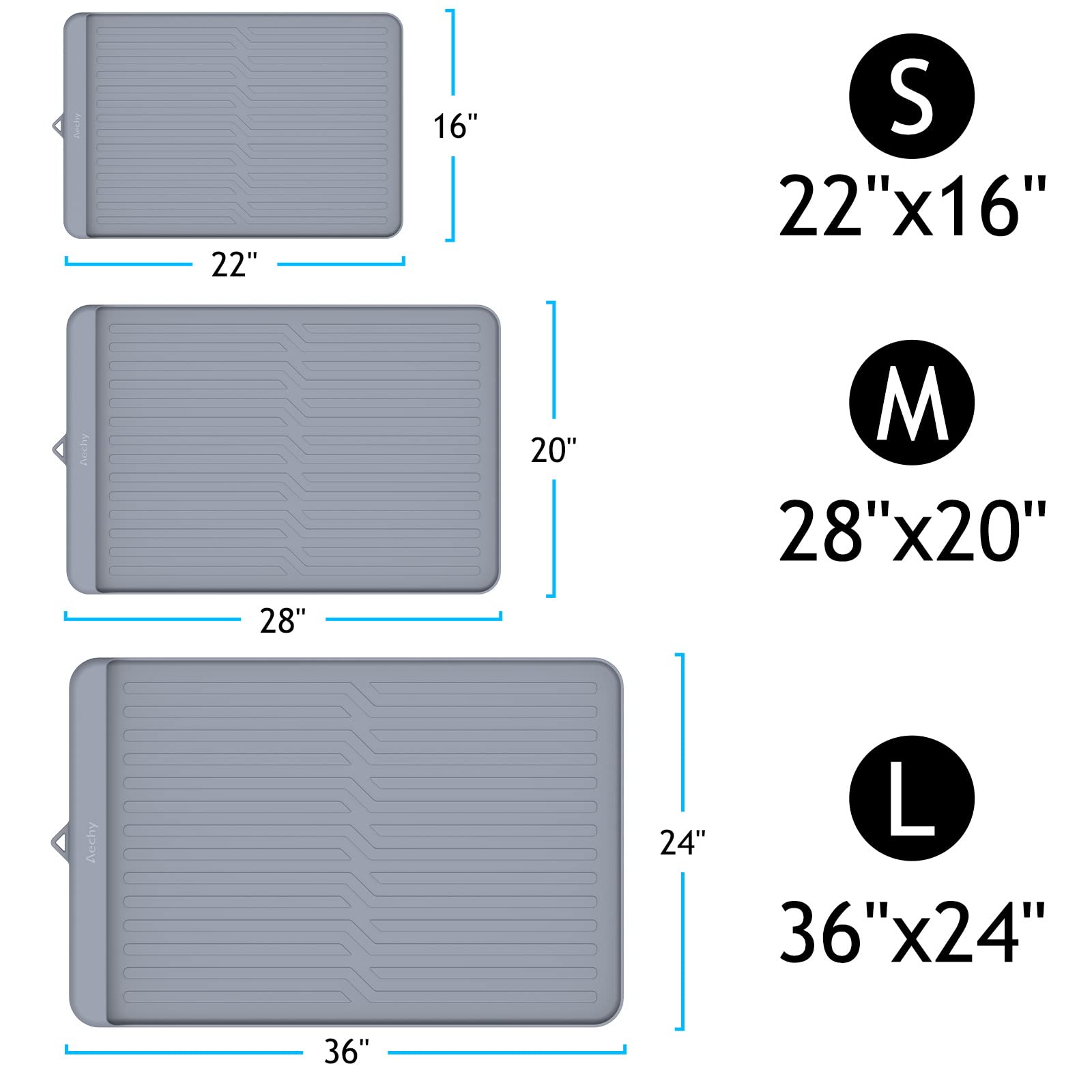 AECHY Dog Mat for Food and Water, Silicone Dog Food Mat with Pocket for ...