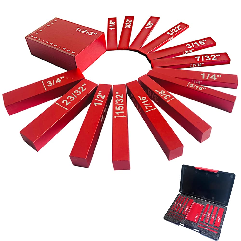 Setup Blocks Height Gauge Set 15pcs Precision Aluminum Setup Bars ...