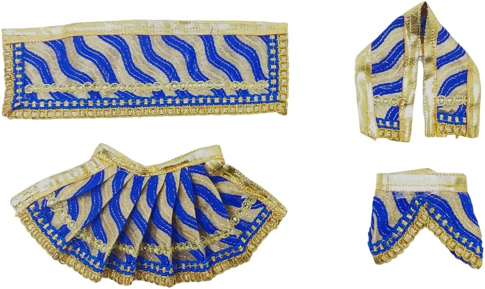 Amazon.com: Blue Laxmi Ganesh Dress poshak vastra Cloth Lehenga Chunari ...