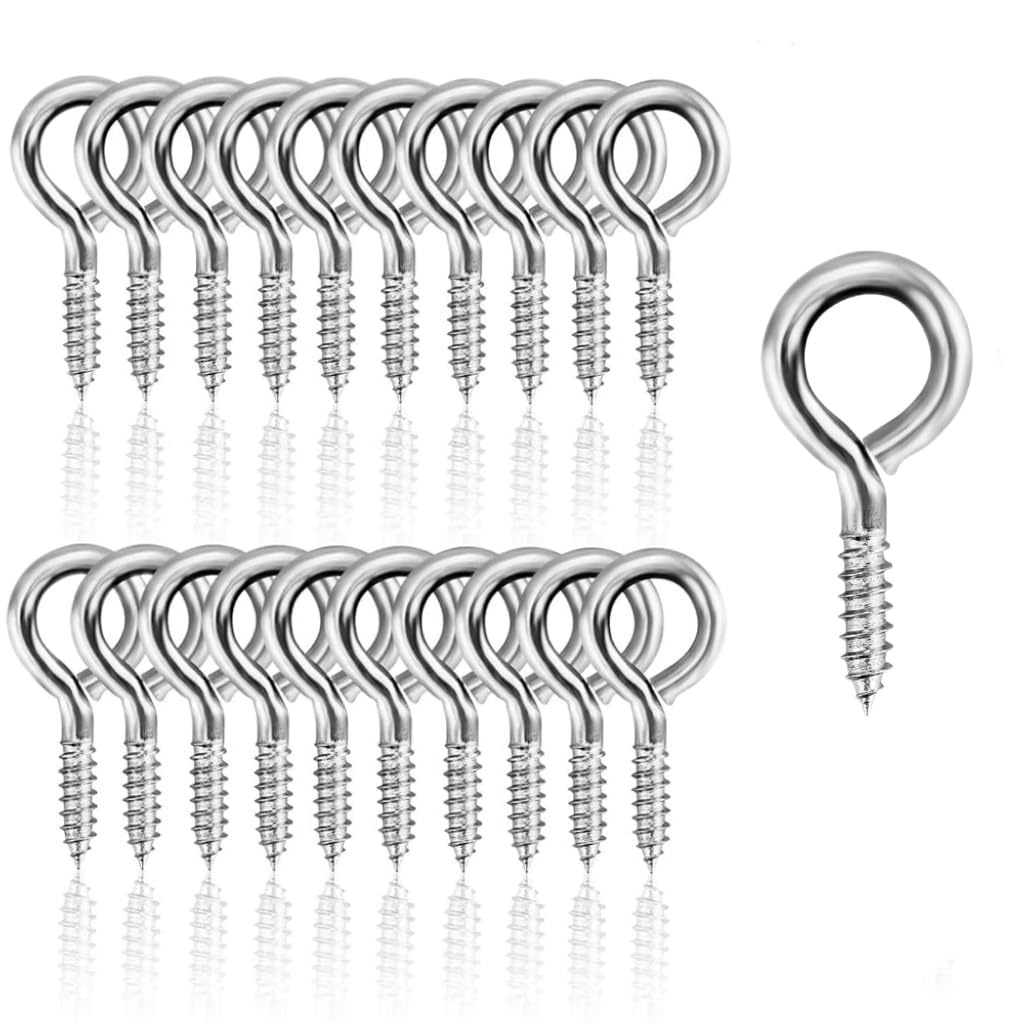 20 PCS Eyelet Screws, Eyed Screw Hook 35mm, Self Tapping Screws ...