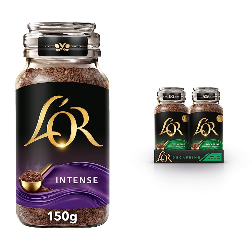 L'OR Intense Instant Coffee 150g (Pack of 6 Jars, Total 900g) & Decaf ...