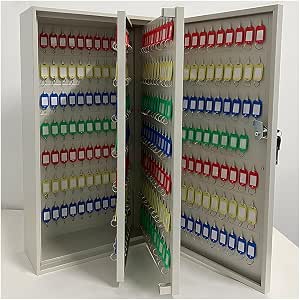Large Capacity Steel Locking Key Cabinet with Hook and Label Secure 300 ...