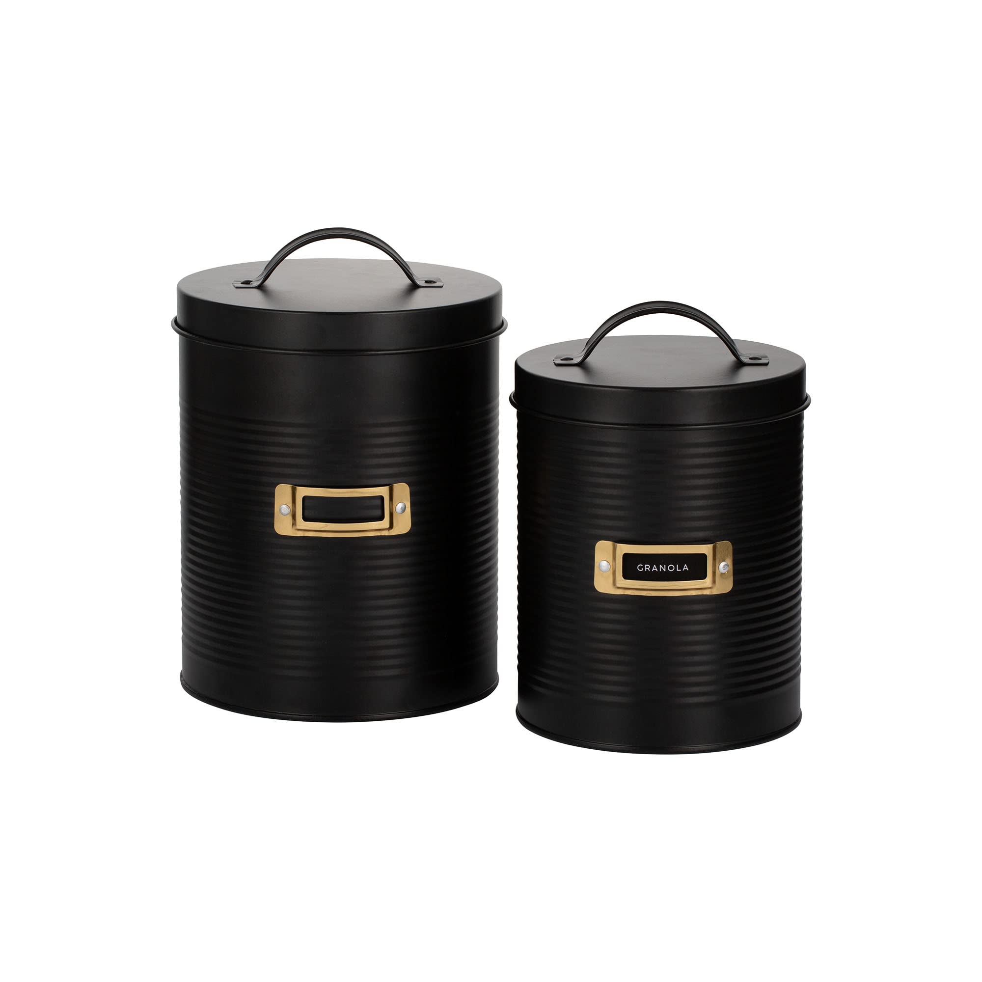 Typhoon Otto Black Set Of 2 Storage Canisters : Amazon.co.uk: Home ...