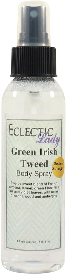 Amazon.com : Eclectic Lady Green Irish Tweed Body Spray, Double ...
