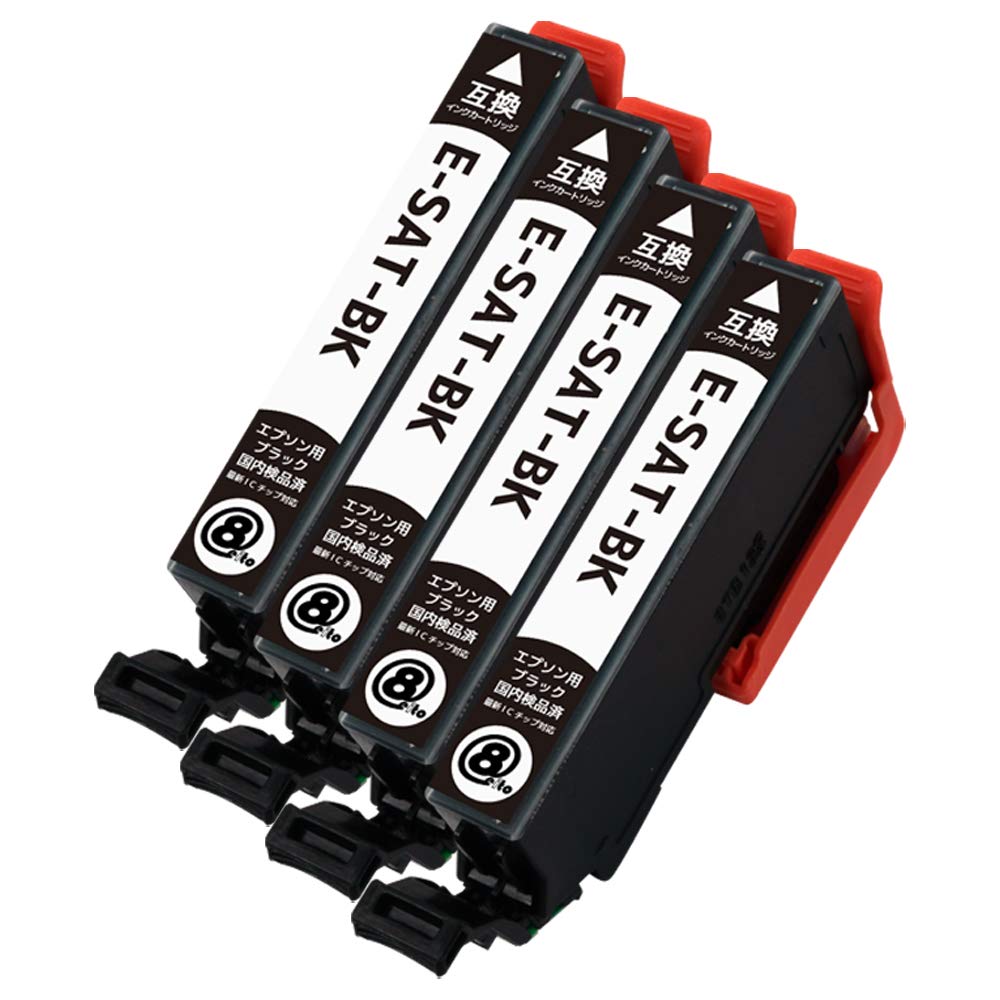Amazon.co.jp: SAT-BK (ブラック)【4本セット】 最新 互換 インクカートリッジ 《ICチップ搭載・残量表示対応》 サツマ ...