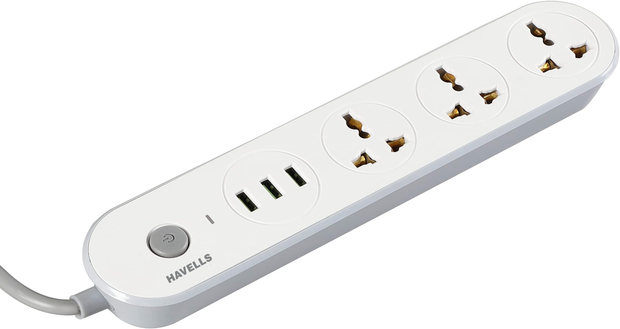 Syska 3 Way 1500 Watts Universal Sockets Power Strip with 2 USB Ports ...