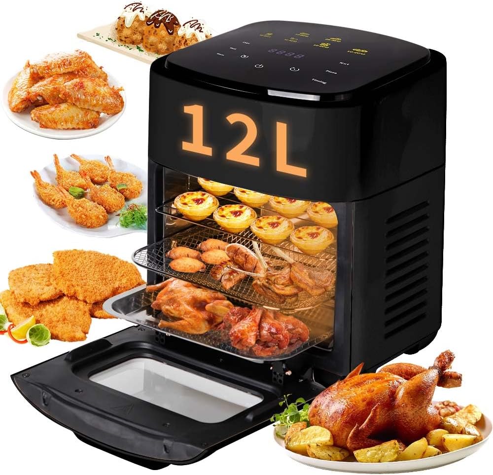 12L Air Fryer,1400W Oil Free Air Frying Pan, Oven Rapid Circulation ...