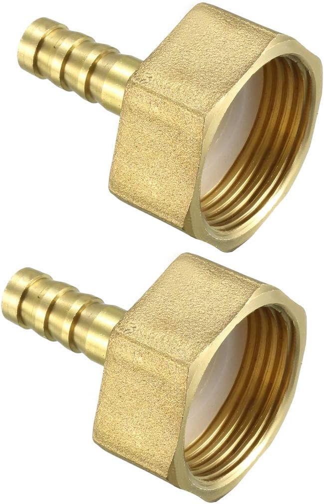 sourcing map Brass Barb Hose Fitting Connector Adapter 8mm Barbed x G1 ...