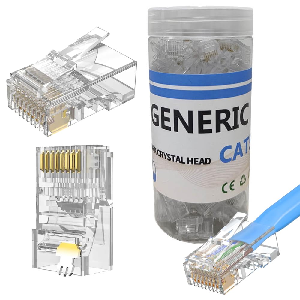 Amazon.com: Utp Cat5e Ethernet network Rj45 plug network modular 8p8c ...