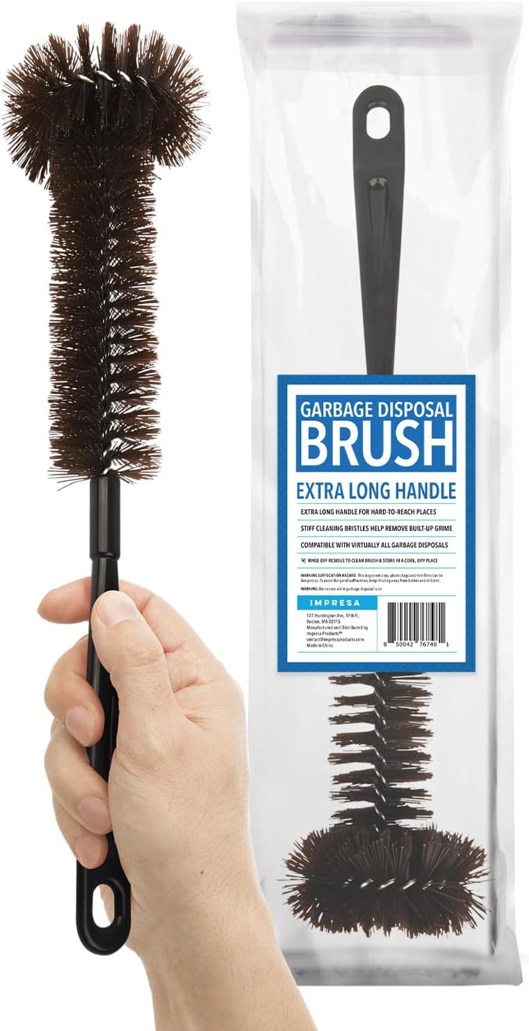 Amazon.com: IMPRESA Garbage Disposal Cleaning Brush - Black Extra-Long ...