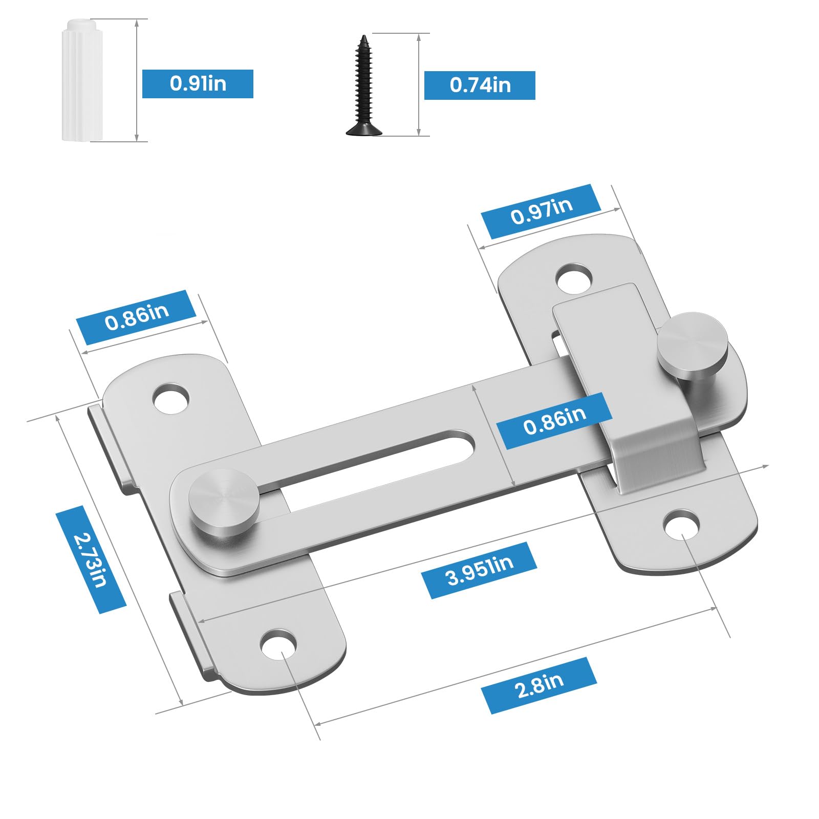 Snapklik.com : SMARTSTANDARD Barn Door Lock, 180 Degree Barn Door Latch ...