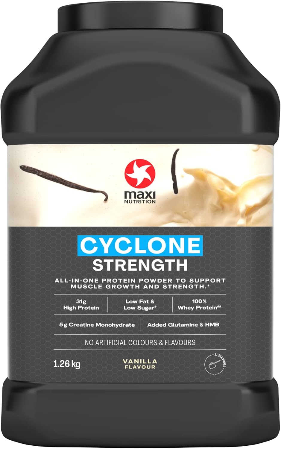 MaxiNutrition - Cyclone, Vanilla - Premium Whey Protein Powder with ...