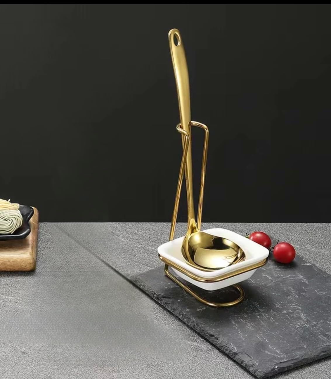 Amazon.com | Generic Luxury Gold spoon with ceramic stand, Small: Berry ...