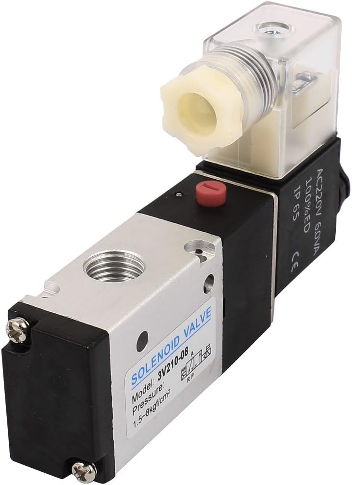 Aexit 3V210-08-NC AC Valves 220V NC 2 Position 3 Way RC1/4 Neutral Air ...