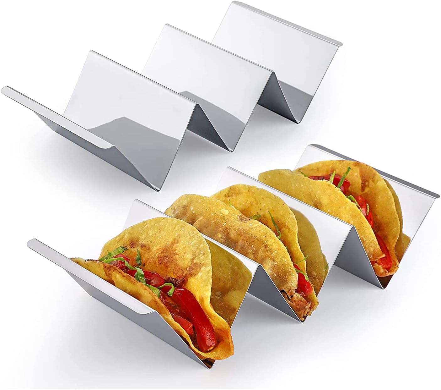 2pcs Large Stainless Steel Taco Holders Taco Stands Set Taco Stand ...