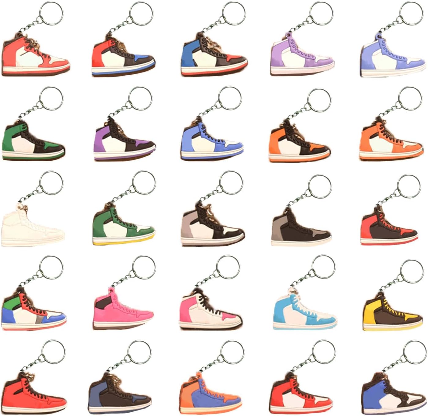 Amazon.com: Qioadji 25 PCS Sneaker Keychain Retro Shoe Keychain ...