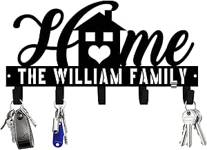 Amazon.com: Tammnjo Custom Names Key Holder for Wall Personalized Metal ...