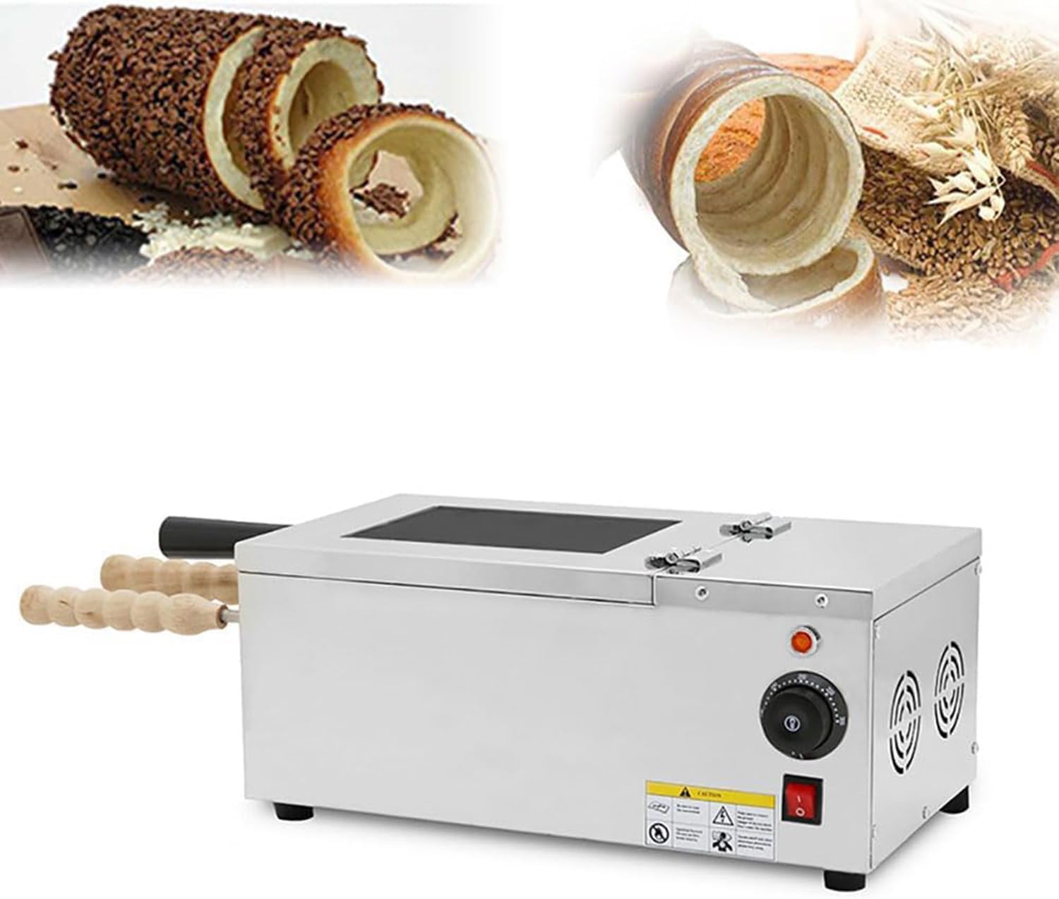 Amazon.com: Electric Chimney Cake Maker Rolling Waffle Machine, Ice ...