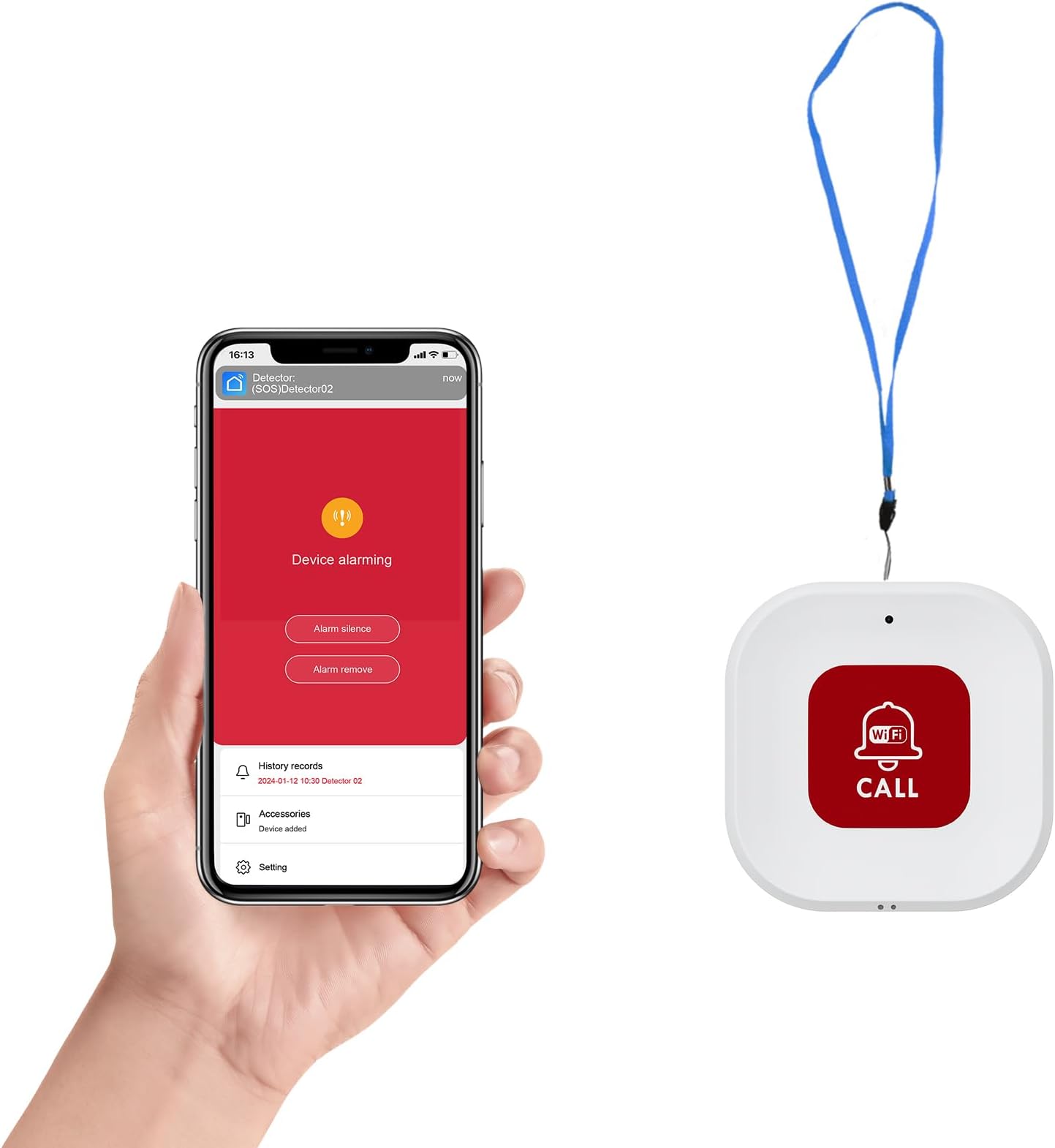 Amazon.com: WiFi Caregiver Call Button Life Alert for Elderly/Patient ...
