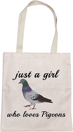 MBMSO Pigeon Tote Bag just a Girl who Loves Pigeons Gifts for Women ...