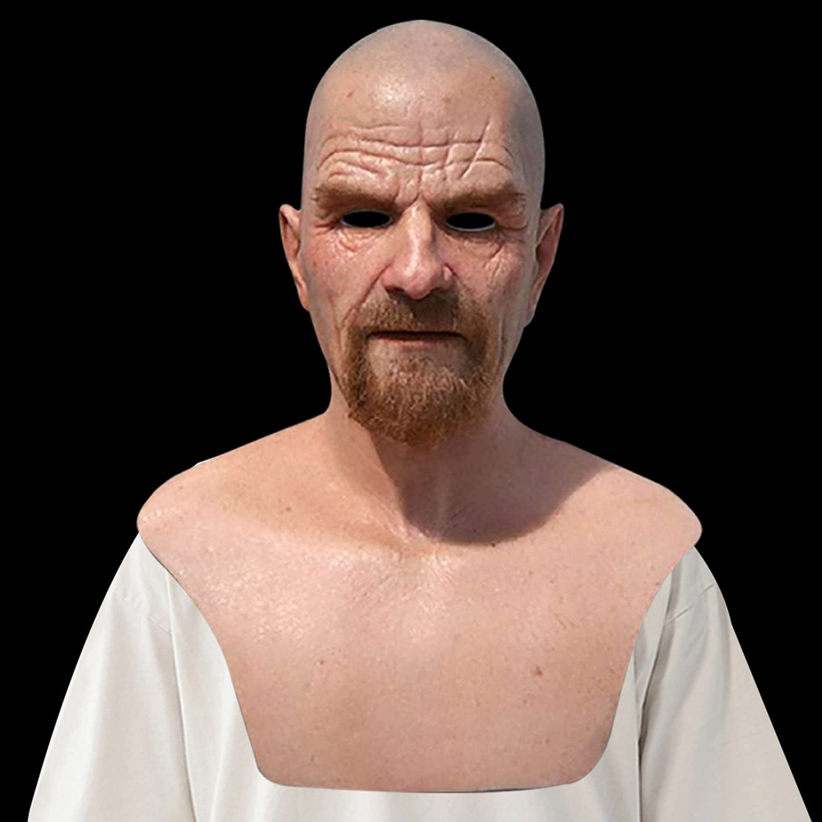 Old Man Mask Realistic Face Cosplay Halloween Full Head Old Man ...