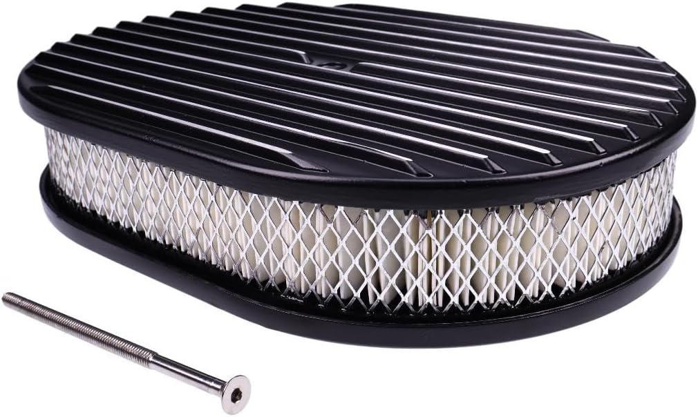 Amazon.com: Universal 12" Oval Black Aluminum Full Finned Polished ...