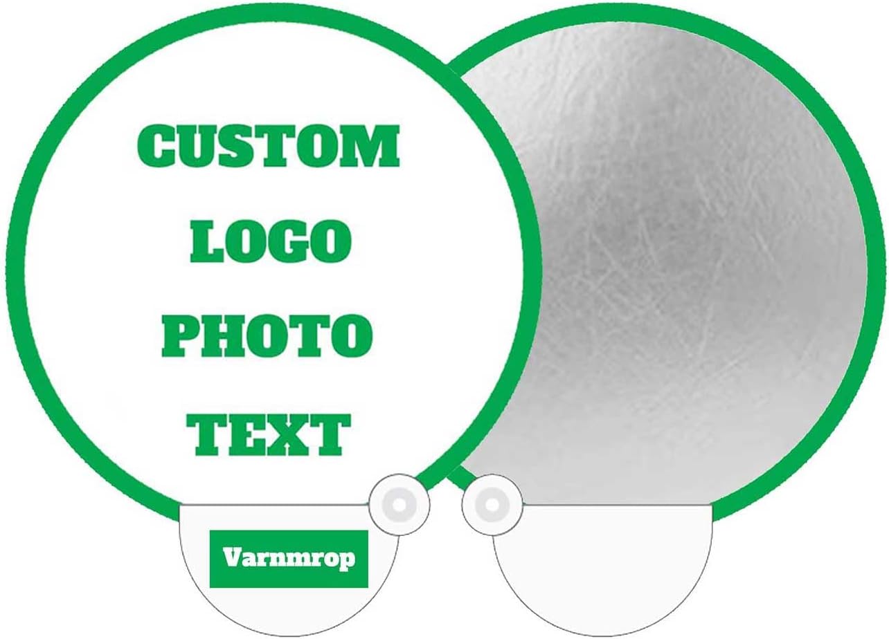 Amazon.com: Varnmrop 100Pcs Custom-Personalized Folding-Hand Round-Fans ...