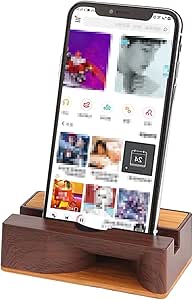 UnnFiko Wooden Sound Amplifier Stand Holder for iPhone, Natural ...