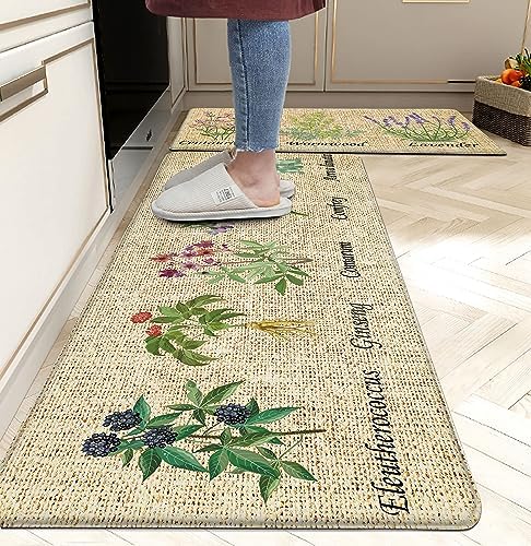 Amazon.com: chiinvent Pink Floral Kitchen Rug Mats Set of 2 Boho Flower ...