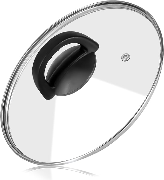 Amazon.com: Tempered Glass Pan Lid, 8" Pot Lid with Heat Resistant ...