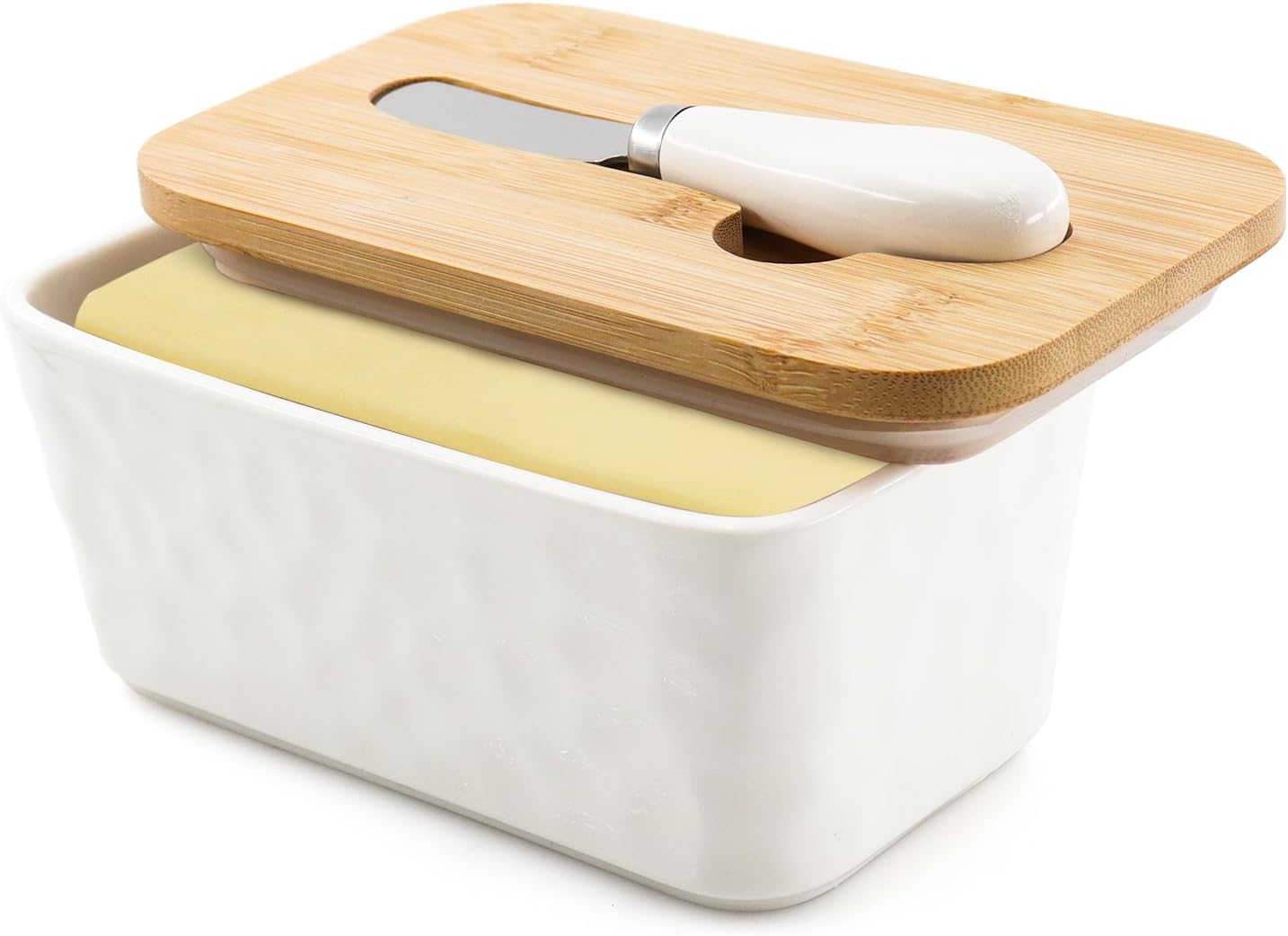 Amazon.com | Rdipsie Large Butter Dish,Ceramic Butter Dish with lid and ...