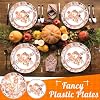 Amazon.com: Qinyoung Fall Thanksgiving Disposable Plastic Plates Set ...