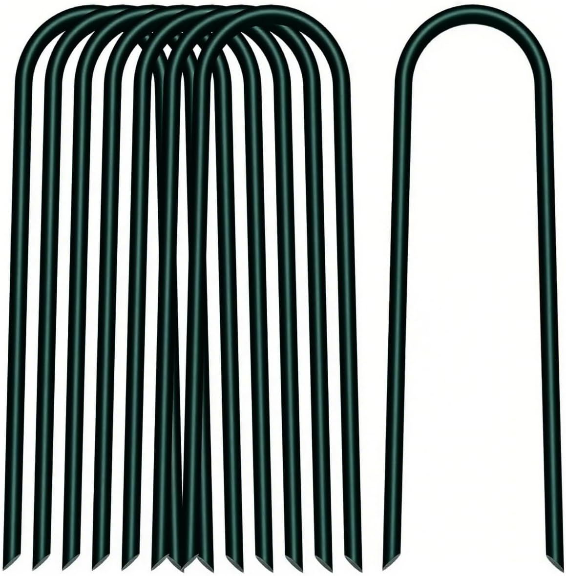 Amazon.com : 4 inch 25 Pack U Shape Green Garden Stakes,11 Gauge Garden ...