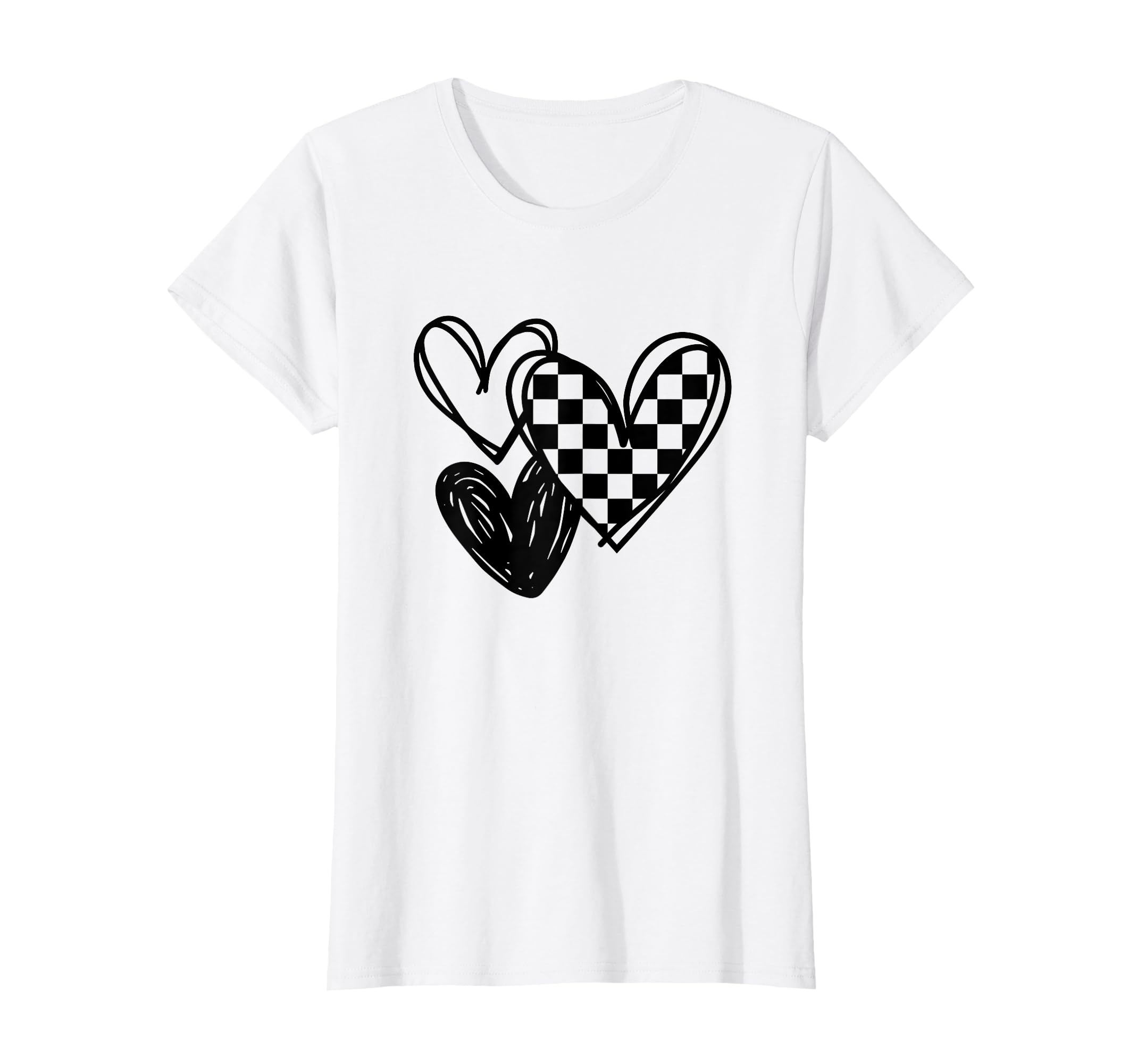 Amazon.com: Race Car Checker Flag Racing Heart Auto Racing Racetrack T ...