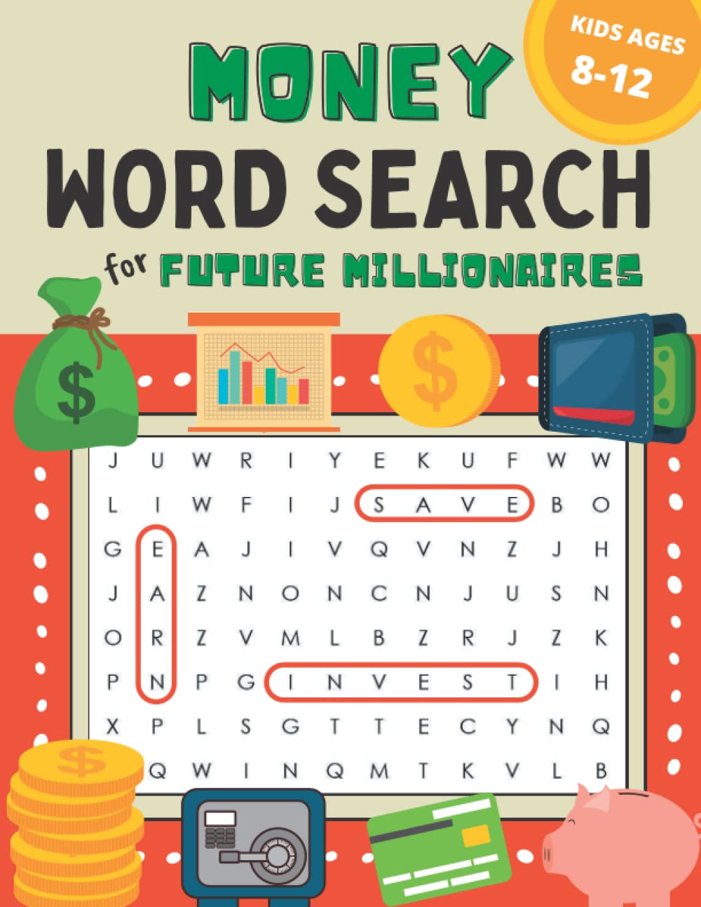 Money Word Search for Kids Ages 8-12: 100 Puzzles on Earning, Saving ...