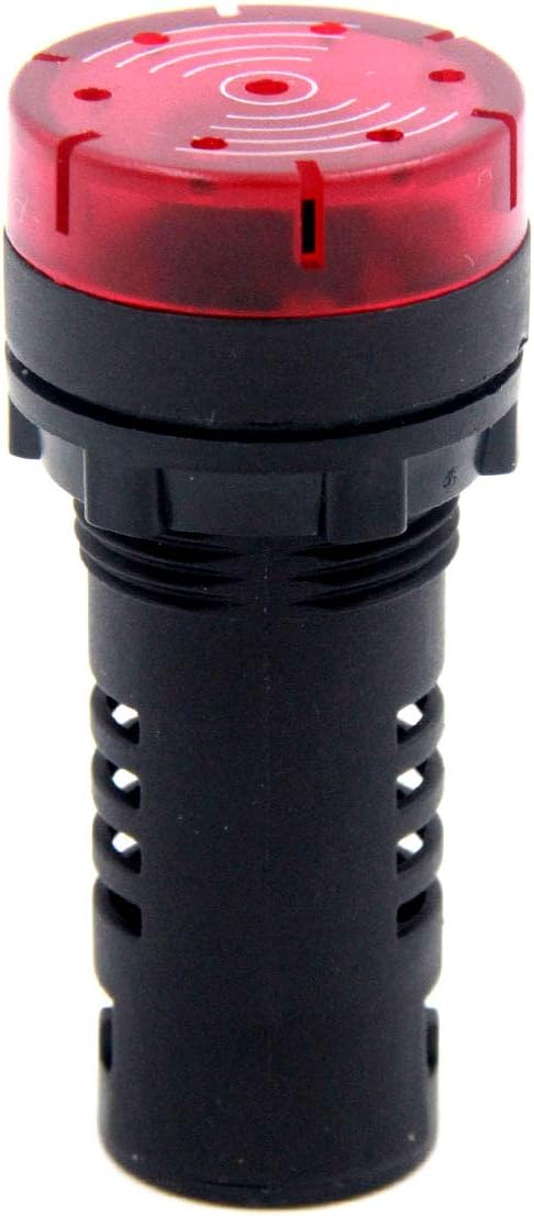 Fnnimc 22mm AC/DC 110V Red LED Buzzer Flashing Alarm Signal Indicator ...