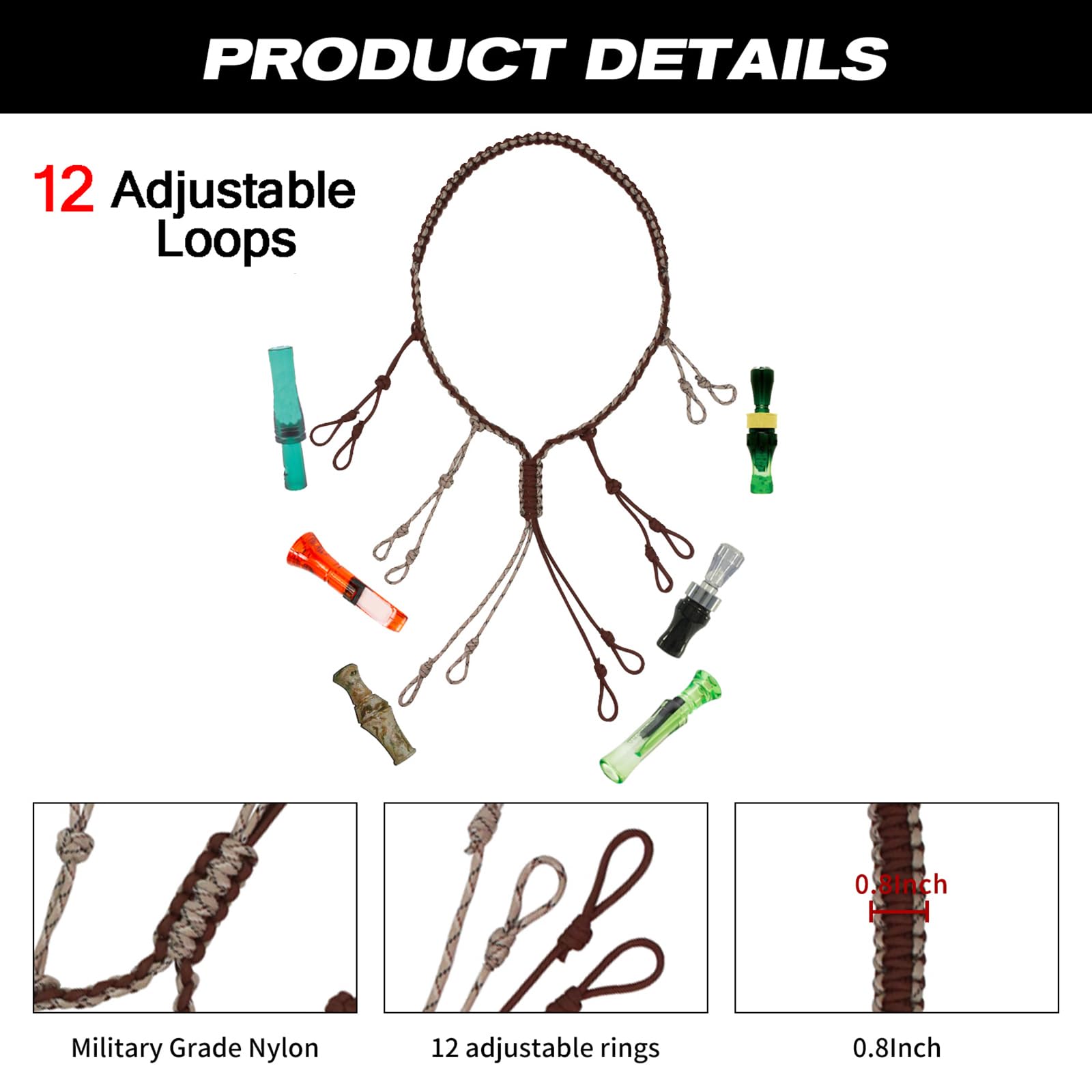 Snapklik.com : KOKKOYA Duck Call Lanyard Paracord For Hunting Goose ...