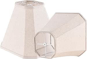 GO&SO Set of 2 Beige Lampshade Octagonal Royal Bell Lamp Shades 6.5 ...