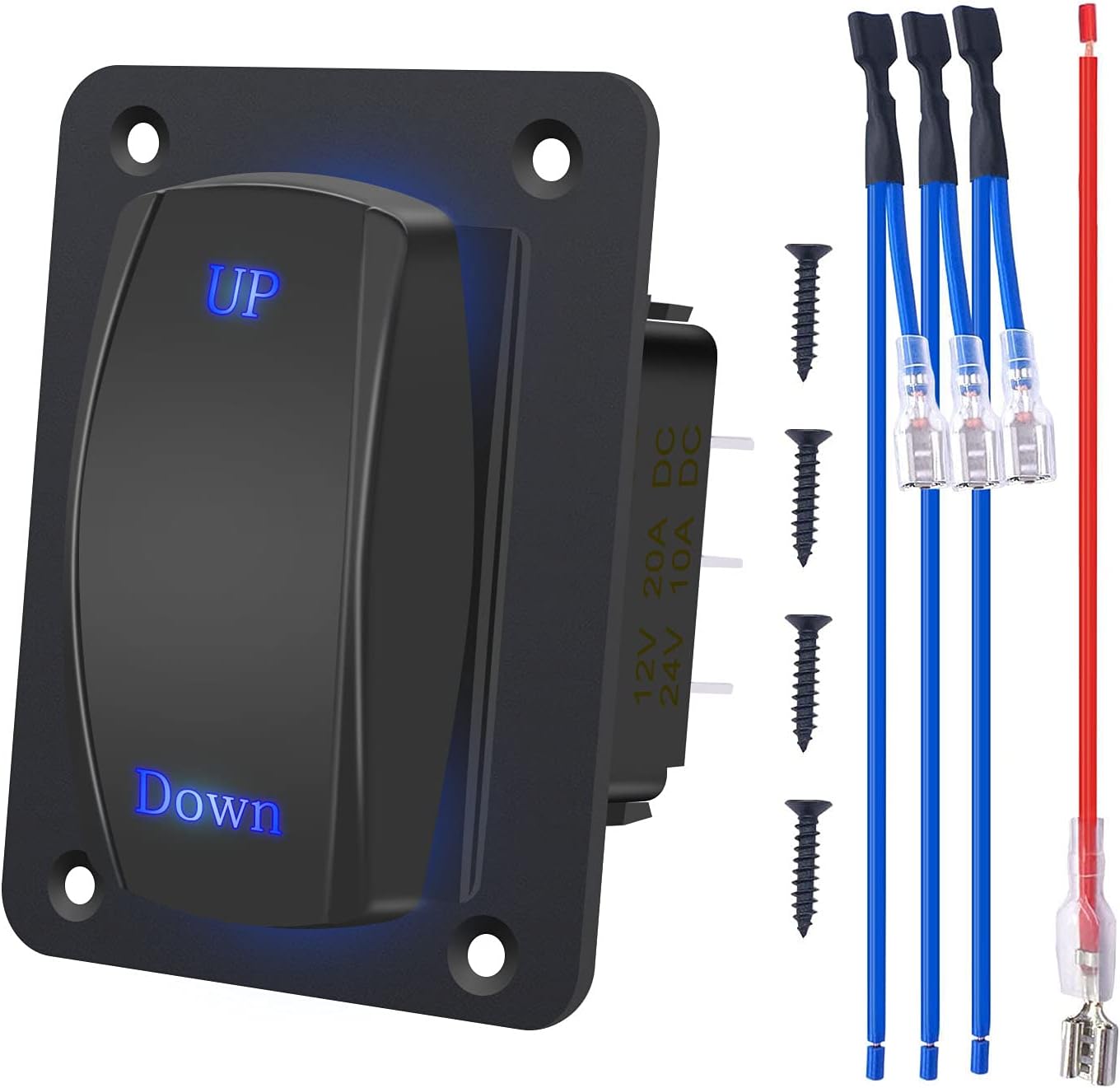 weideer 7Pin Rocker Switch Panel Momentary Winch in/Out Reverse ...