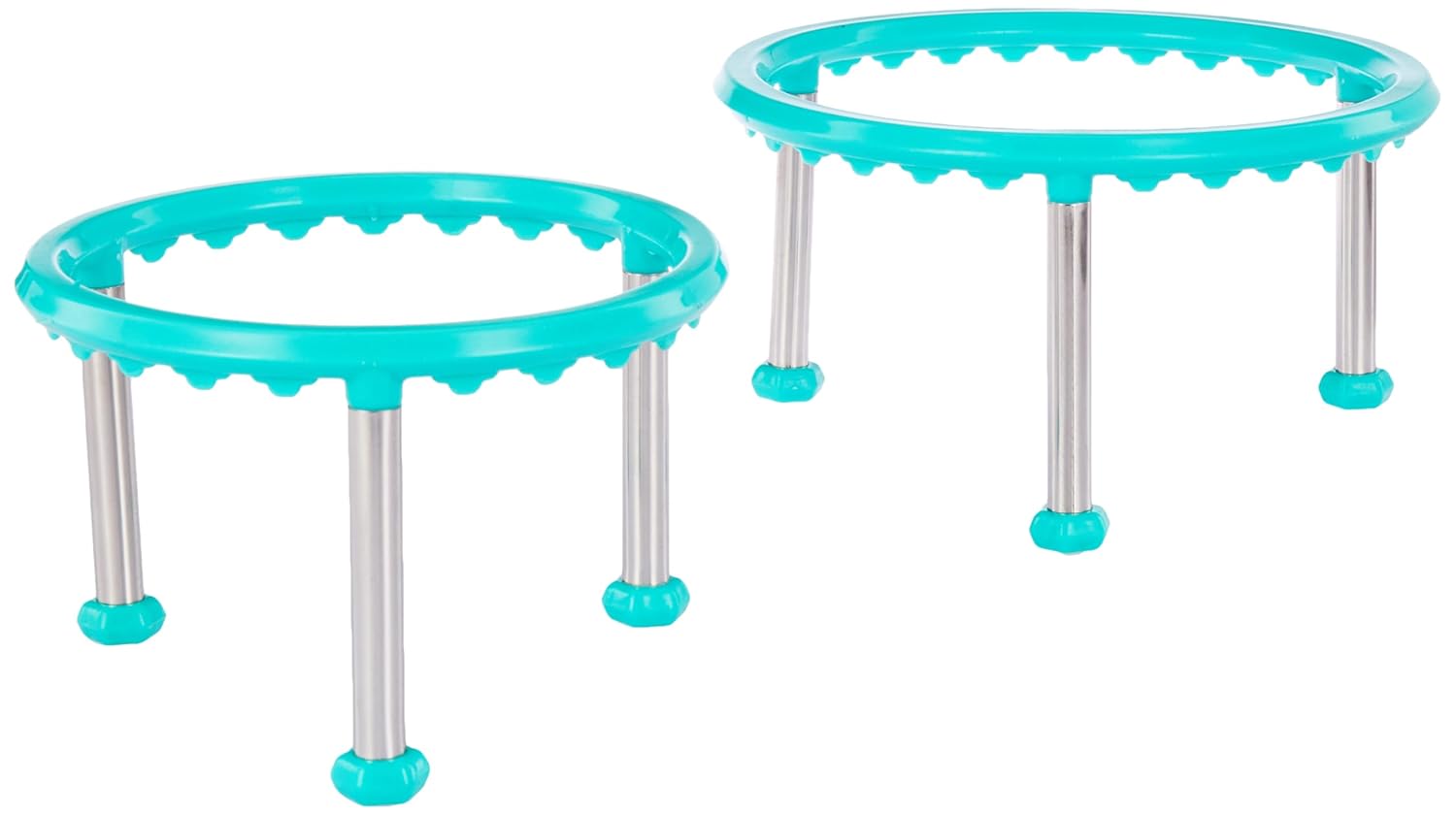 Buy Ritu Plastic Pot Stand with Stainless Steel Tiered Shelf Legs ...