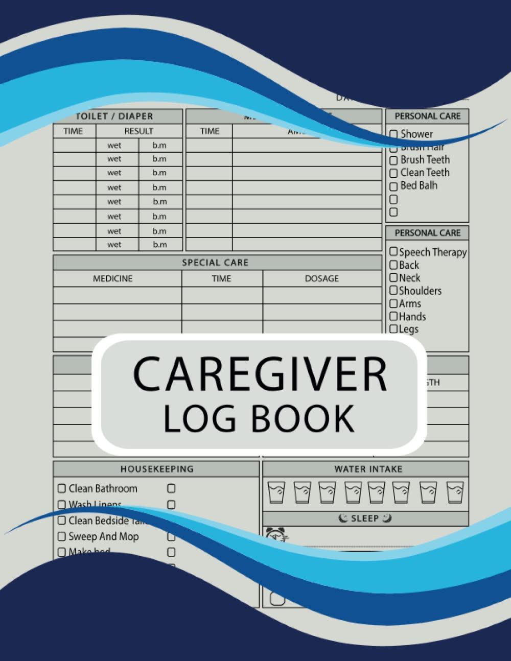 CAREGIVER LOG BOOK: Personal Caregiver Organizer Log Book | Daily Log ...