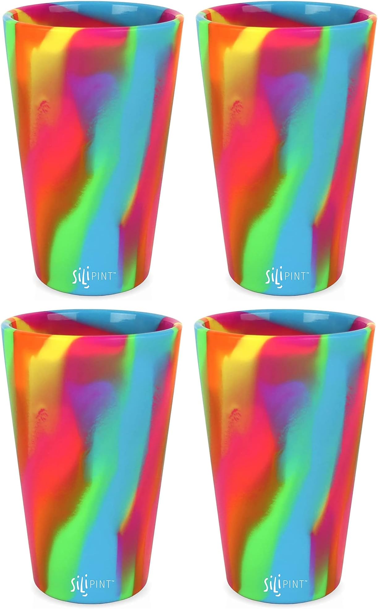 Amazon.com | Silipint: Silicone Pint Glasses: 2 Pack Speckled Blue ...