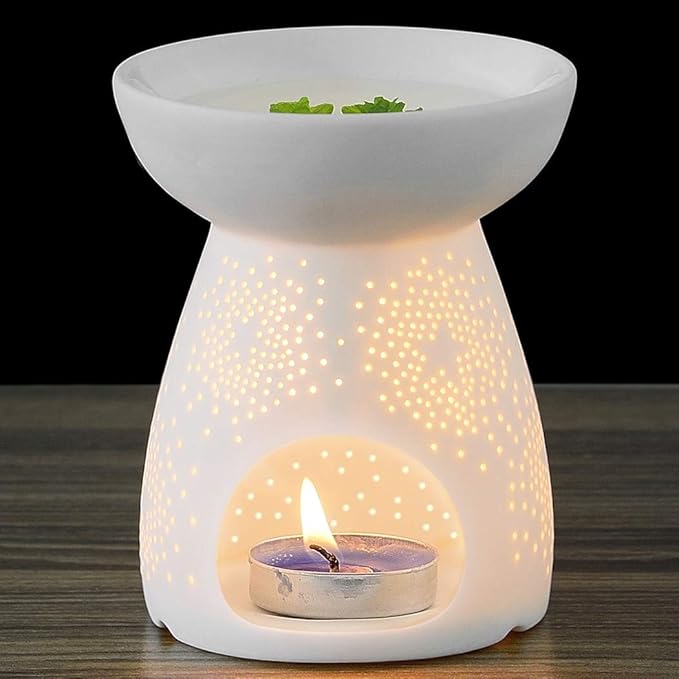 Amazon.com: NJCHARMS Ceramic Tealight Holder Essential Oil Burner ...