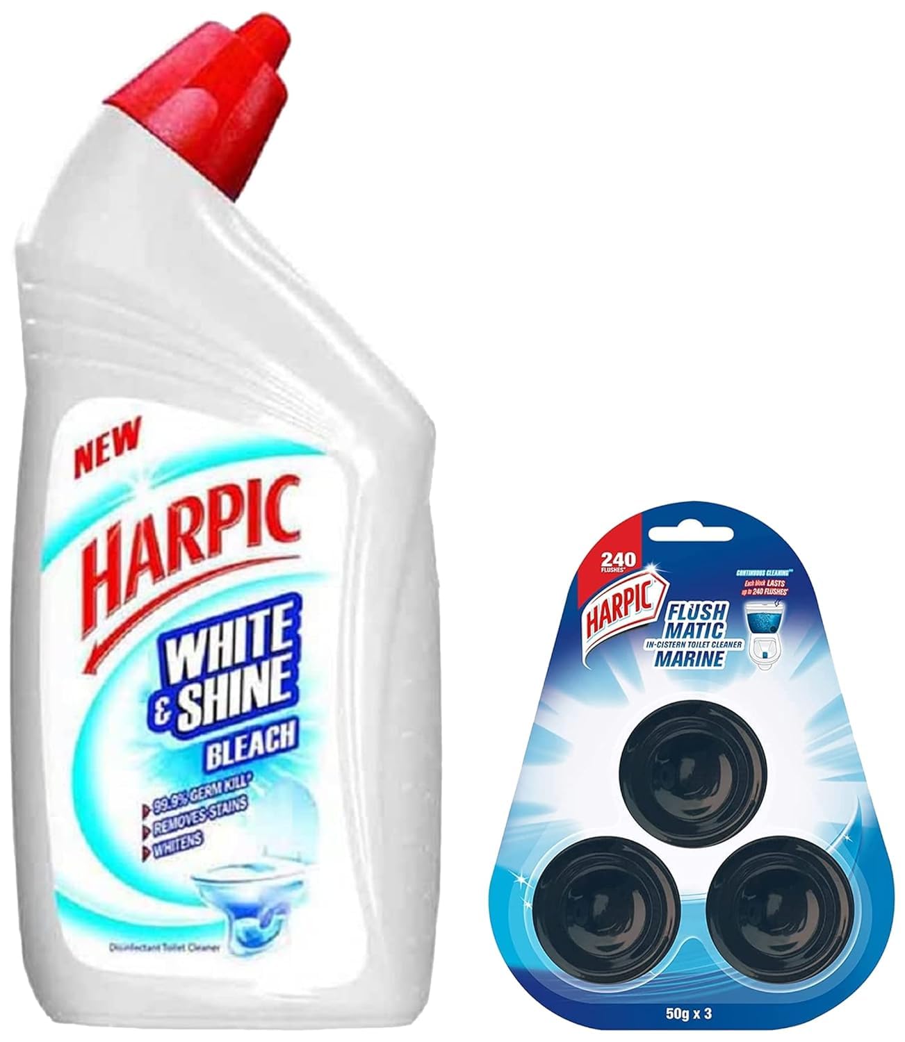 Harpic Flushmatic In-Cistern Toilet Cleaner Blocks, Marine - 150 g ...