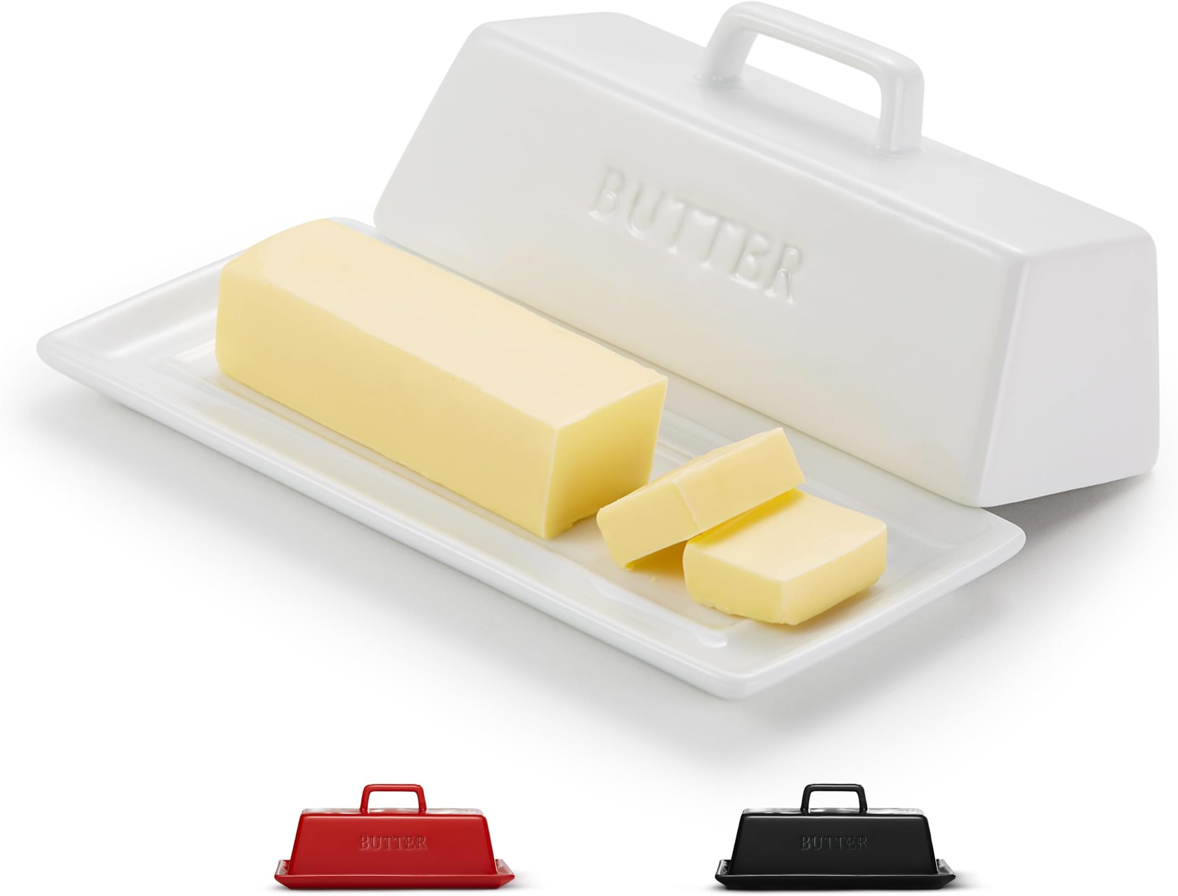 Amazon.com | STEINZEIT Butter Dish with Lid (4.9 in x 6.9 in) - Ceramic ...