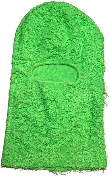 Neon Green Yeat Distressed Balaclava Ski Mask - Ultimate Face Mask for ...