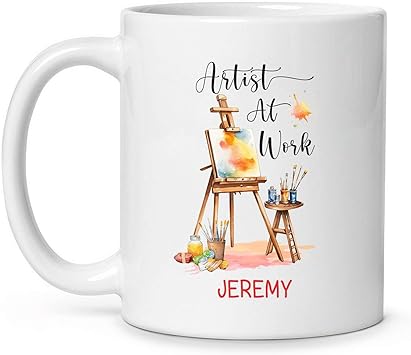 Amazon.com: Unique Custom Painter Tea Cup, Artist At Work Mugs ...