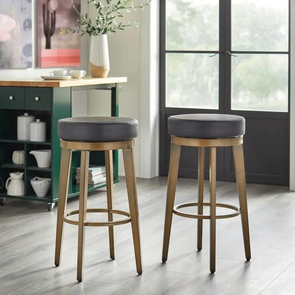 Amazon.com: Heavy Duty Kitchen Rustic Farmhouse Swivel Counter Height ...